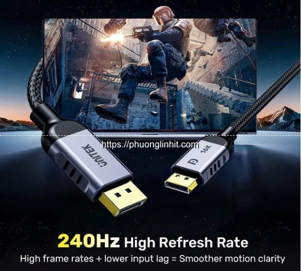 Cáp DisplayPort 2.1 Unitek C1626GY01-2M - Hỗ trợ độ phân giải 16K@60Hz ...